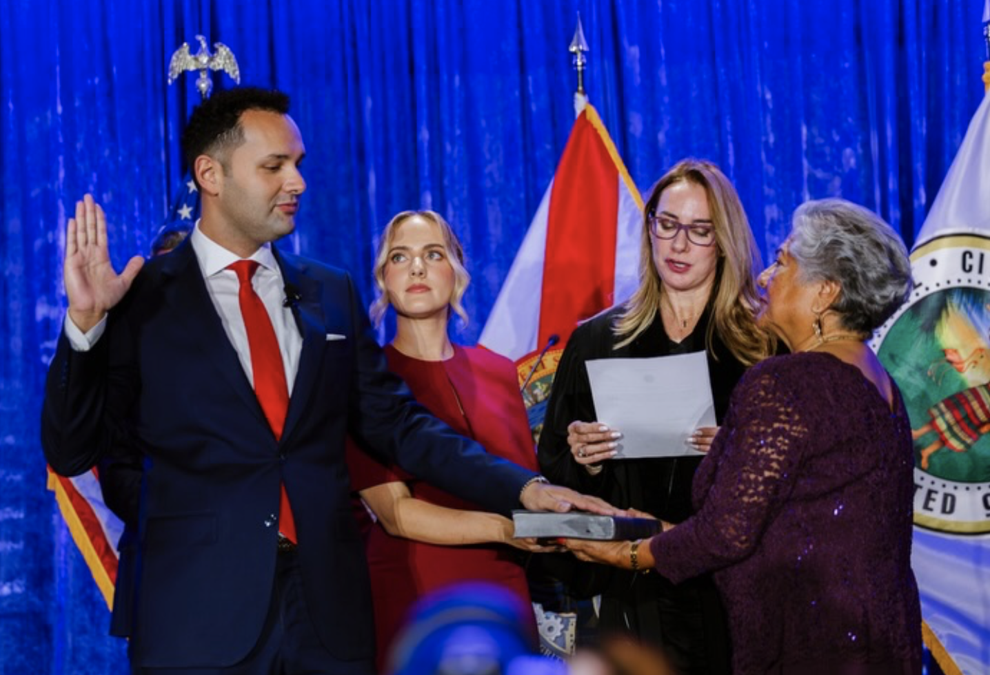 Mayor Bryan Calvo walks into Hialeah City Hall and starts making ...